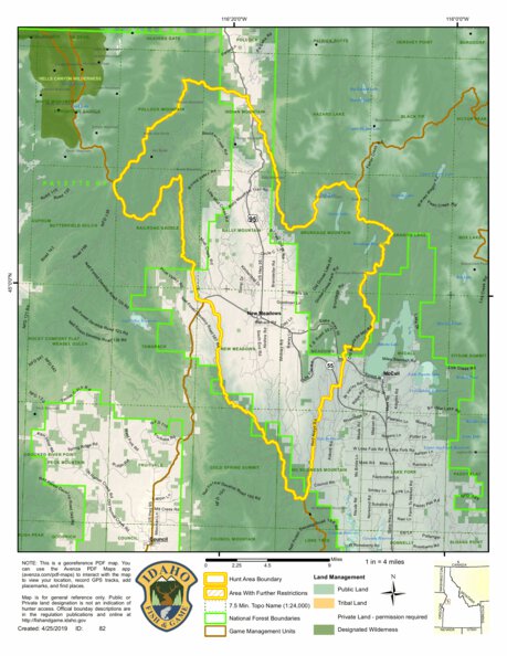 Controlled Hunt Areas - Elk - Hunt Area 23-1 Map by Idaho Department of ...