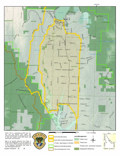 Controlled Hunt Areas - Elk - Hunt Area 24-1 Map by Idaho Department of ...