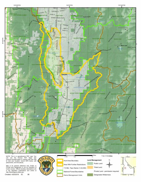 Controlled Hunt Areas - Elk - Hunt Area 24-2 Map by Idaho Department of ...