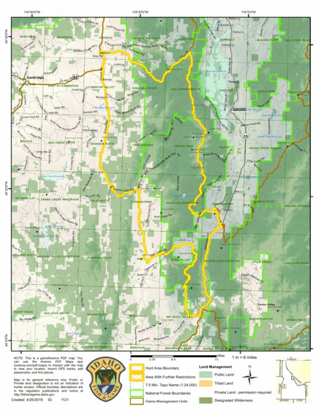 Controlled Hunt Areas - Elk - Hunt Area 32A-2 Map by Idaho Department ...