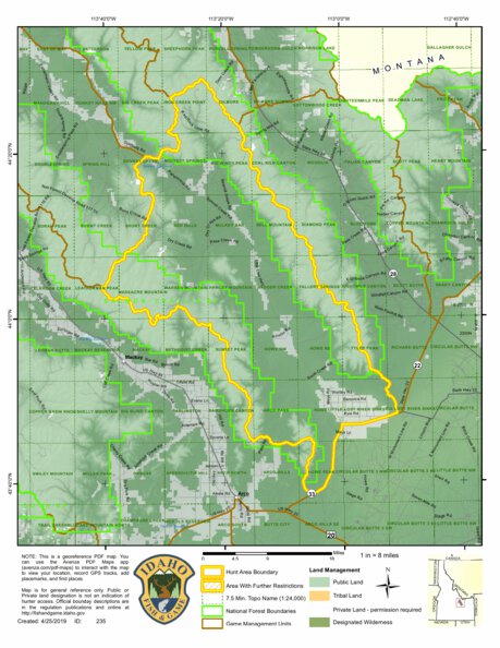 Controlled Hunt Areas - Elk - Hunt Area 51 Map by Idaho Department of ...