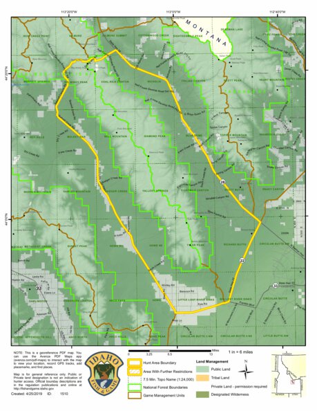 Controlled Hunt Areas - Goat - Hunt Area 51 Map by Idaho Department of ...