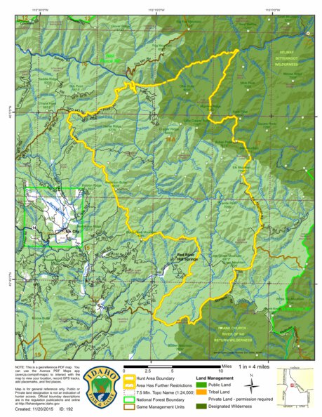 General Season Hunt Areas - Bear - Unit 16A Map by Idaho Department of ...
