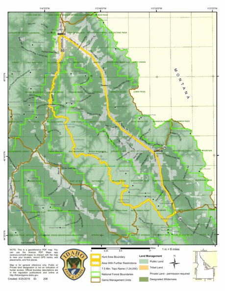 General Season Hunt Areas - Bear - Unit 29 Map by Idaho Department of ...