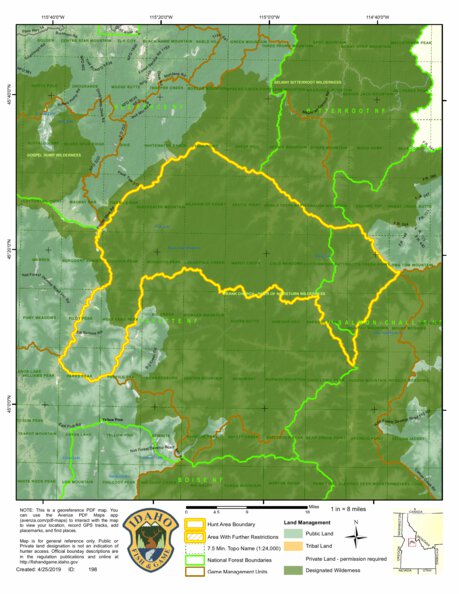 General Season Hunt Areas - Deer - Unit 20A Map by Idaho Department of ...