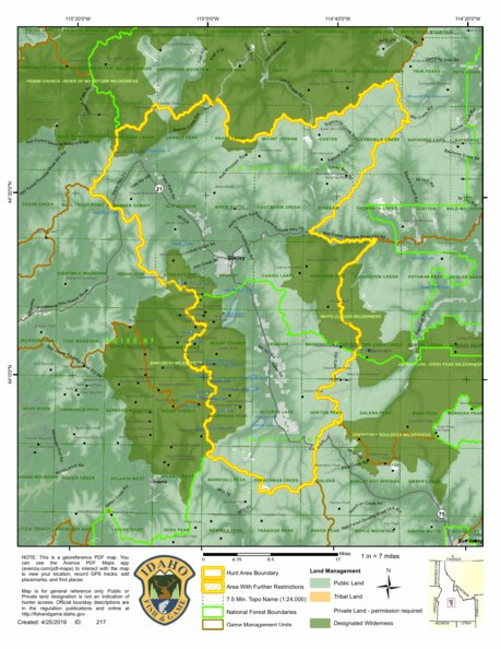 General Season Hunt Areas - Deer - Unit 36 Map by Idaho Department of ...