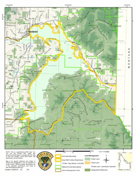 General Season Hunt Areas - Deer - Unit 4A Map by Idaho Department of ...
