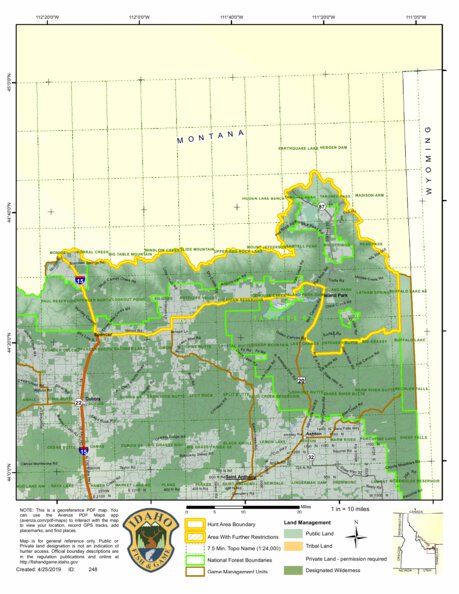 General Season Hunt Areas - Deer - Unit 61 Map by Idaho Department of ...