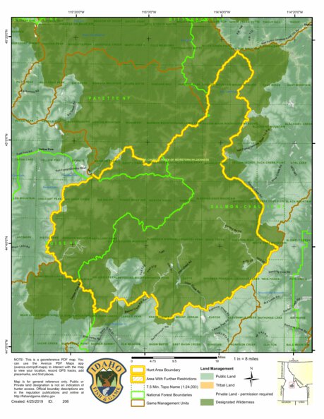General Season Hunt Areas - Elk - Unit 27 Map by Idaho Department of ...