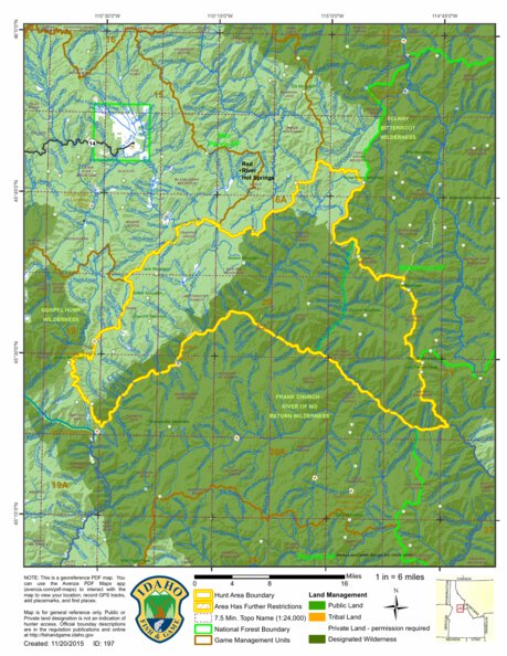 General Season Hunt Areas - Lion - Unit 20 Map by Idaho Department of ...