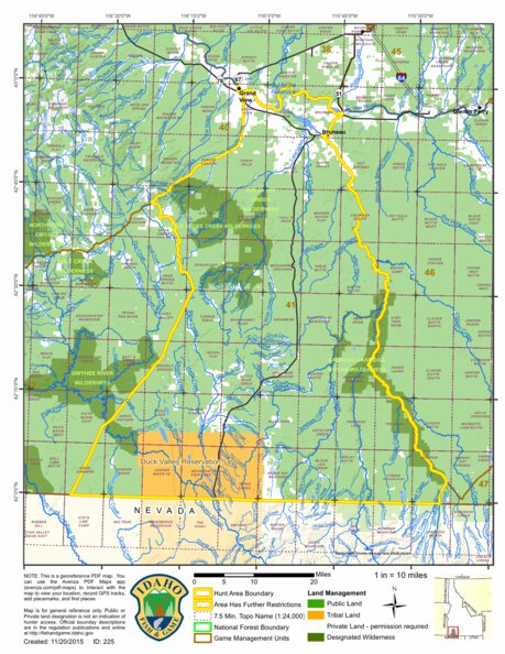 General Season Hunt Areas - Lion - Unit 41 Map by Idaho Department of ...
