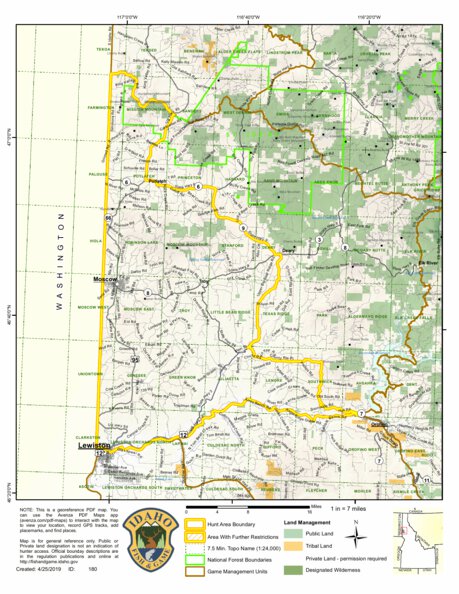 General Season Hunt Areas - Turkey - Unit 8 Map by Idaho Department of ...