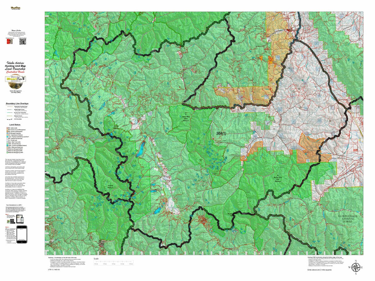 Idaho Controlled Antelope Unit 36A(1) Land Ownership Map (36A-1 ) by ...