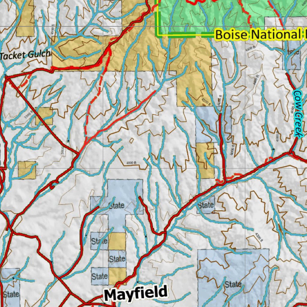 Idaho Controlled Antelope Unit 38(1) Land Ownership Map (38-1 ) by ...