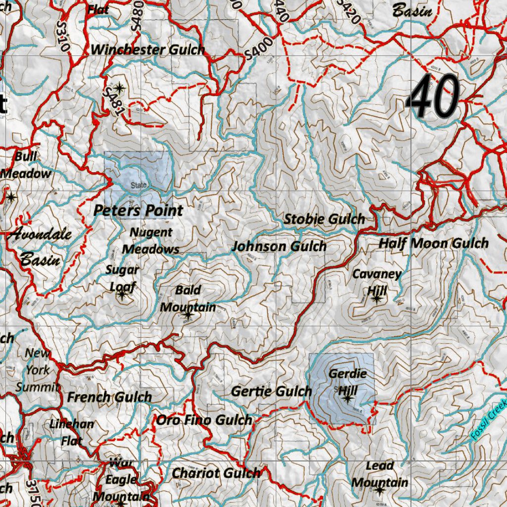 Idaho Controlled Bighorn Sheep Unit 40 Unit Map by Idaho HuntData LLC ...