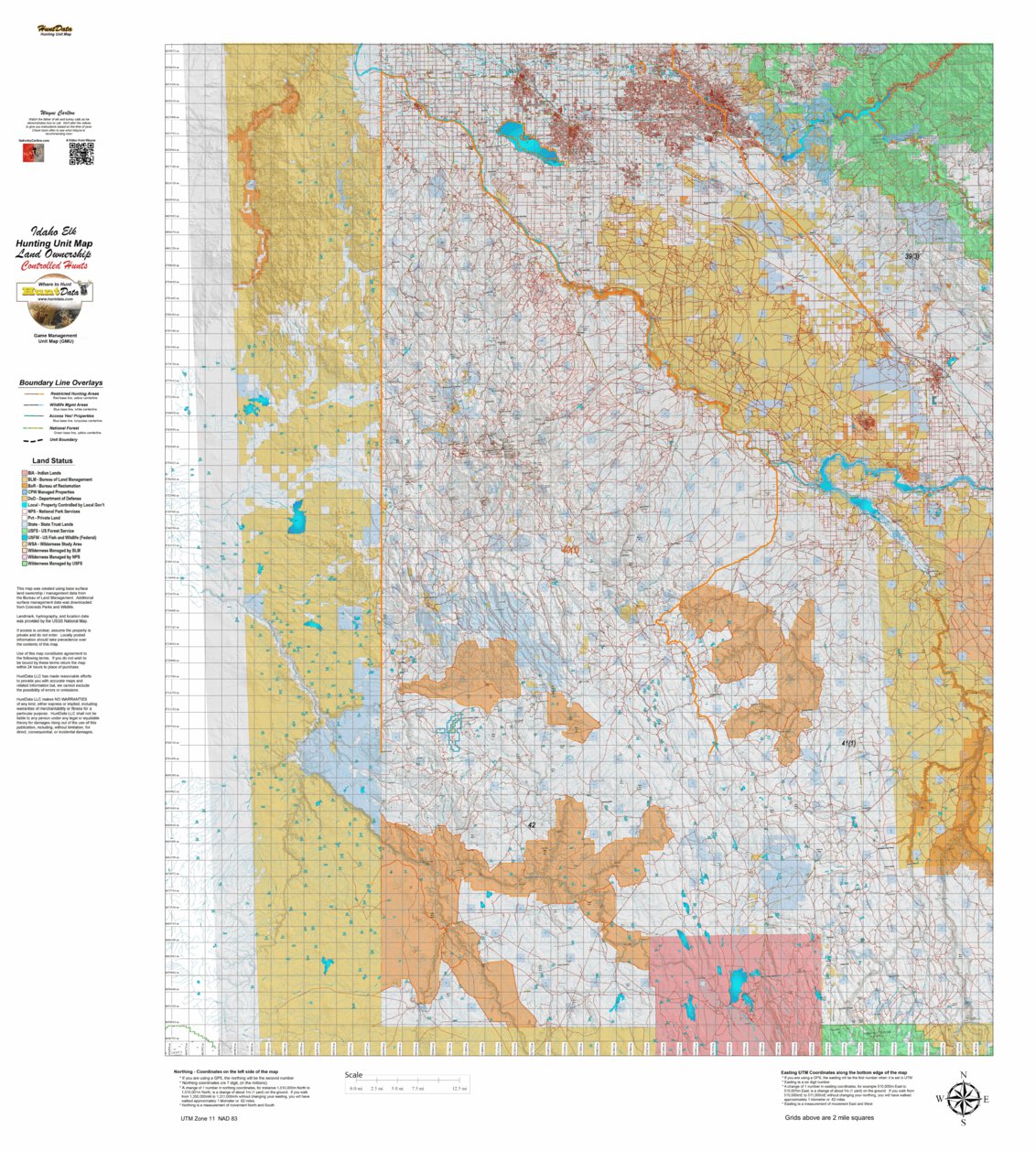 Idaho Controlled Elk Unit 40(1) Land Ownership Map (40-1) by Idaho ...
