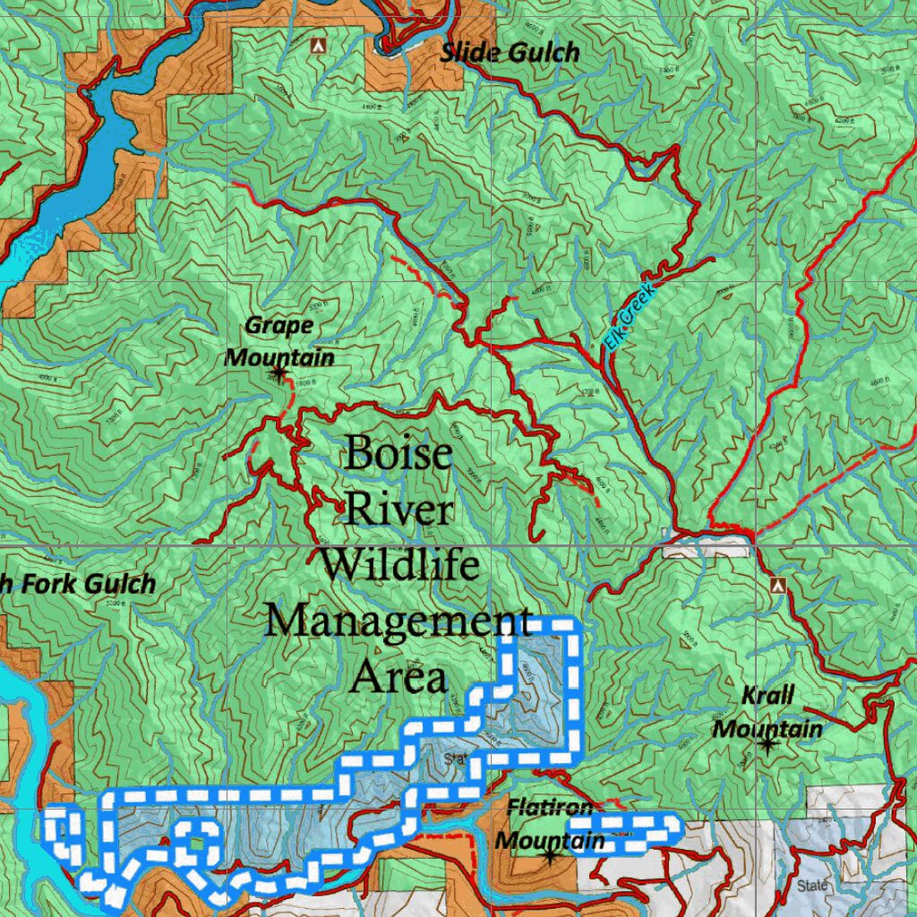 Idaho Controlled Mule Deer Unit 39 Land Ownership Map by Idaho HuntData ...