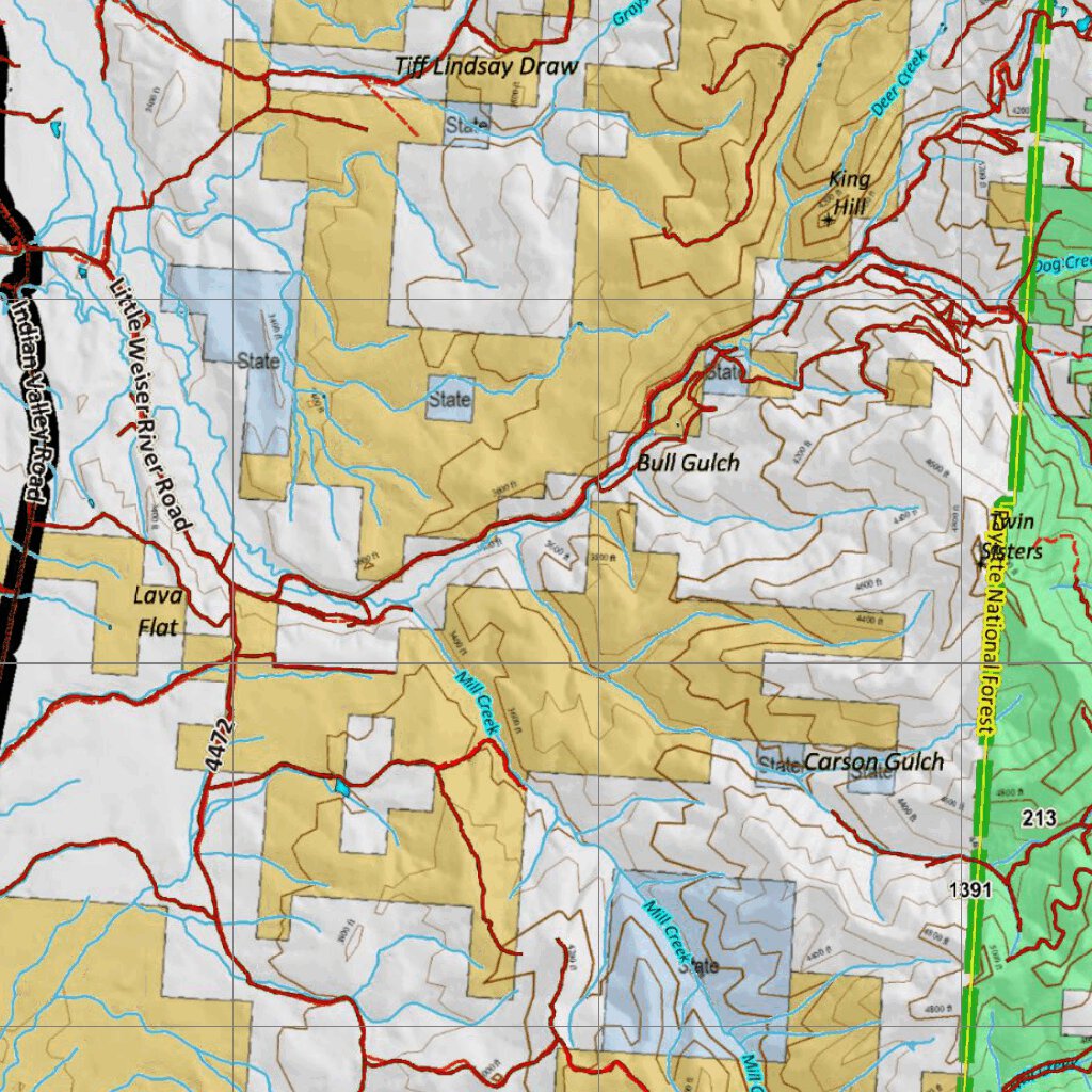 Idaho General Unit 32A Land Ownership Map by Idaho HuntData LLC ...