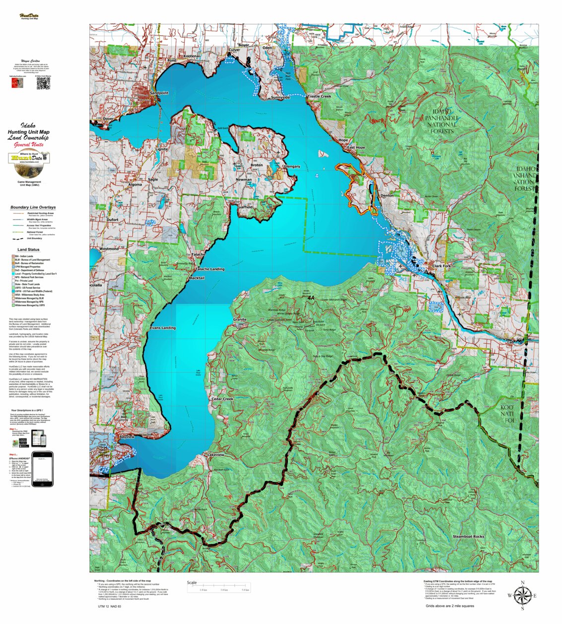 Idaho General Unit 4A Land Ownership Map by Idaho HuntData LLC | Avenza ...