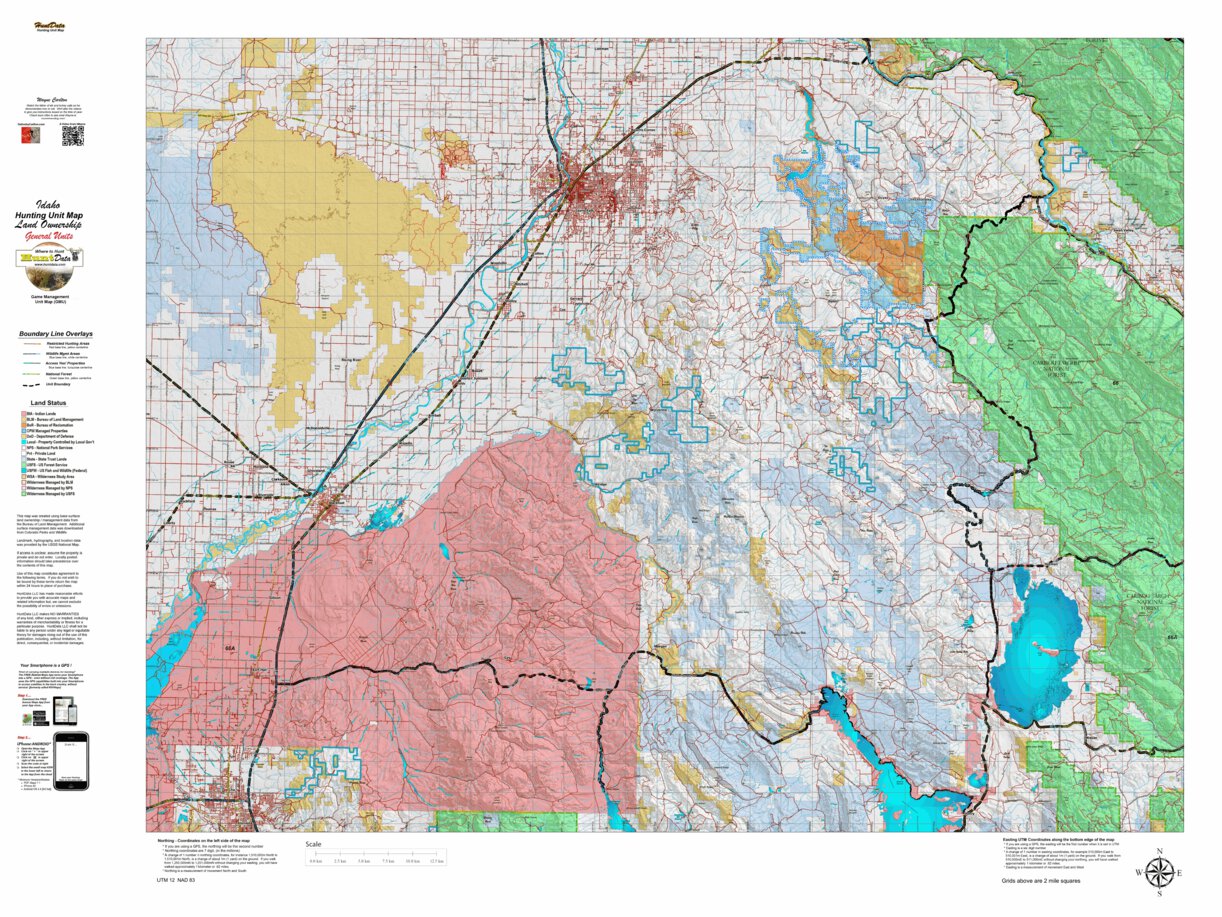 Idaho General Unit 69 Land Ownership Map by Idaho HuntData LLC | Avenza ...