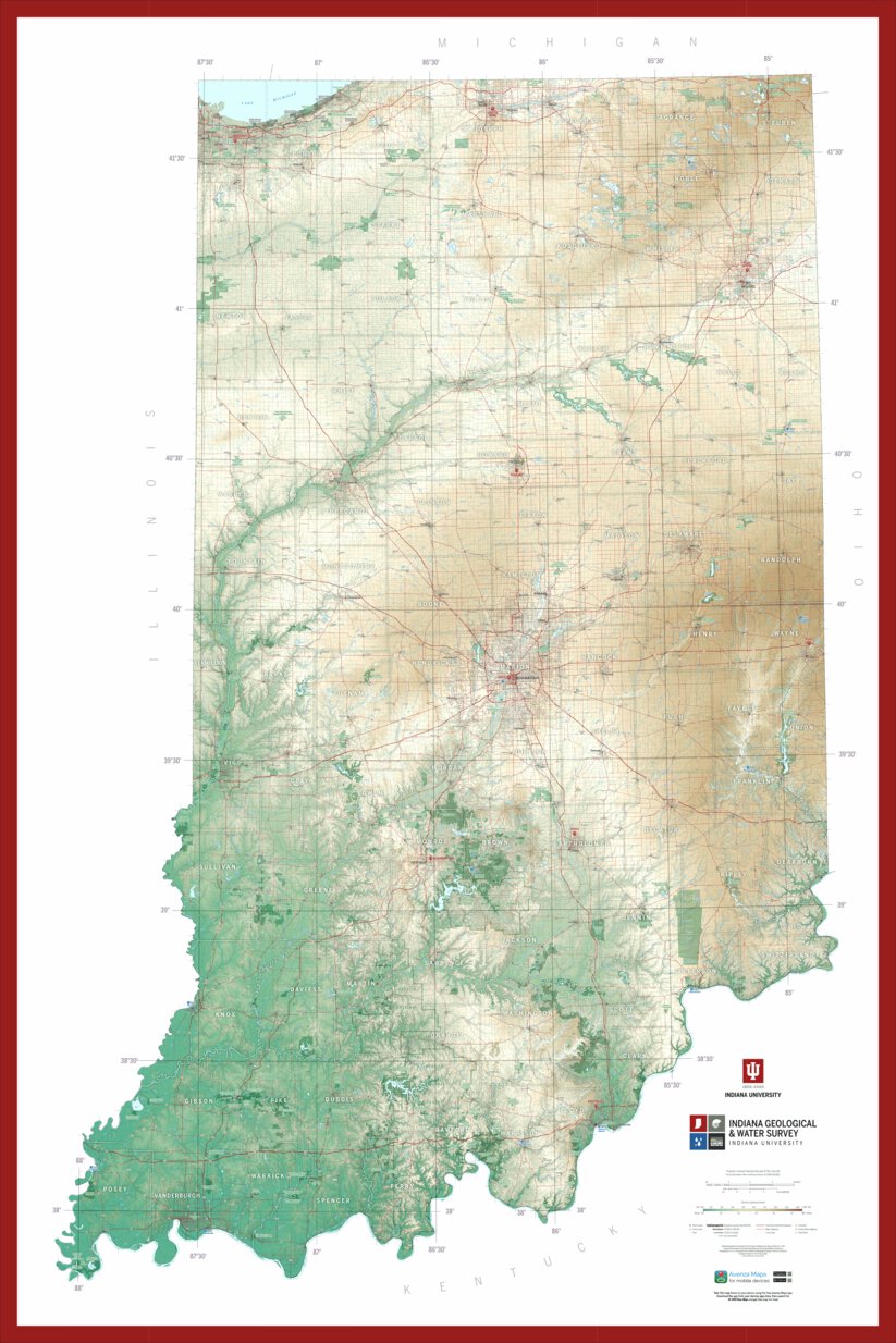 IU 200 Bus Map by Indiana Geological and Water Survey | Avenza Maps
