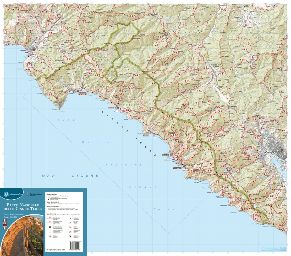 Parco Nazionale delle Cinque Terre Map by Infocartografica snc | Avenza ...