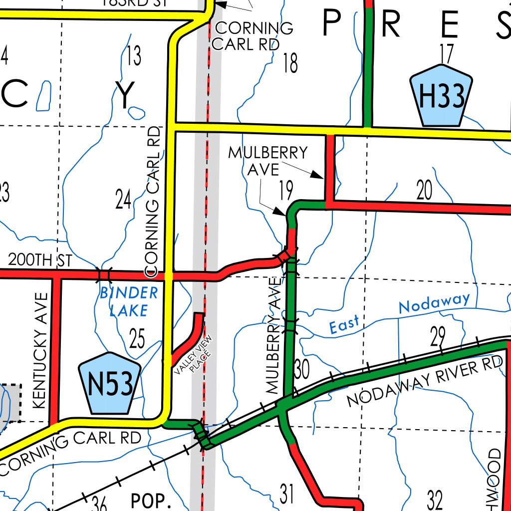 Adams County, Iowa Map by Iowa Department of Transportation | Avenza Maps
