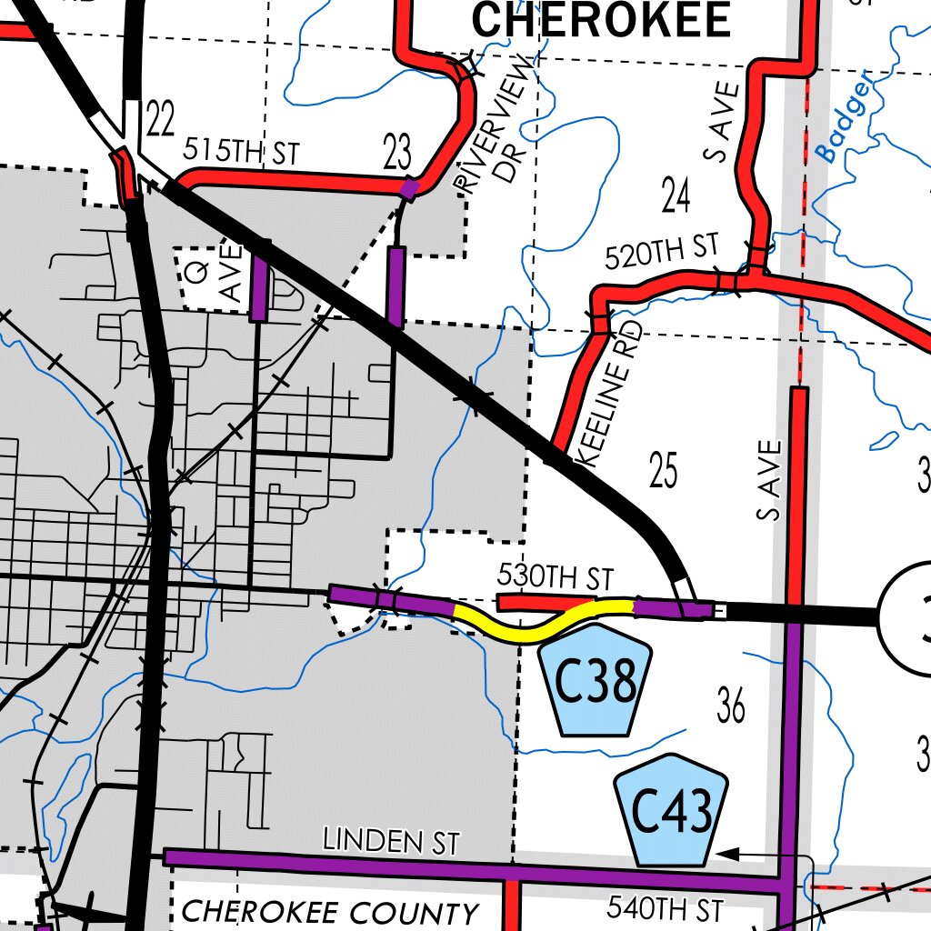 Cherokee County, Iowa Map by Iowa Department of Transportation | Avenza ...