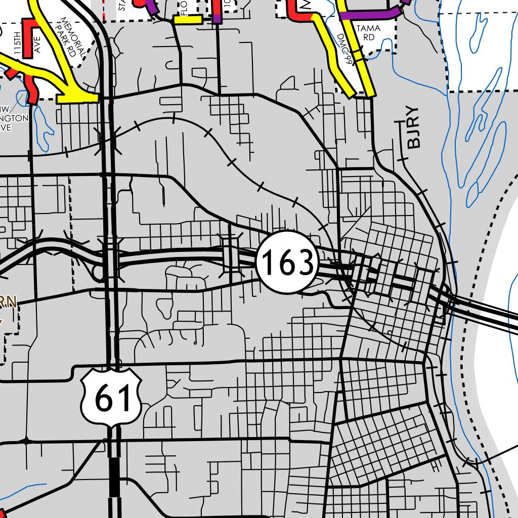 Des Moines County, Iowa Map by Iowa Department of Transportation ...