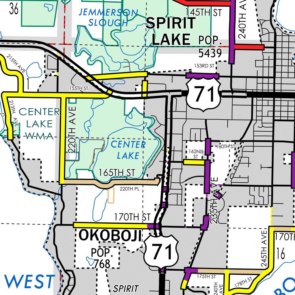 Dickinson County, Iowa Map by Iowa Department of Transportation ...