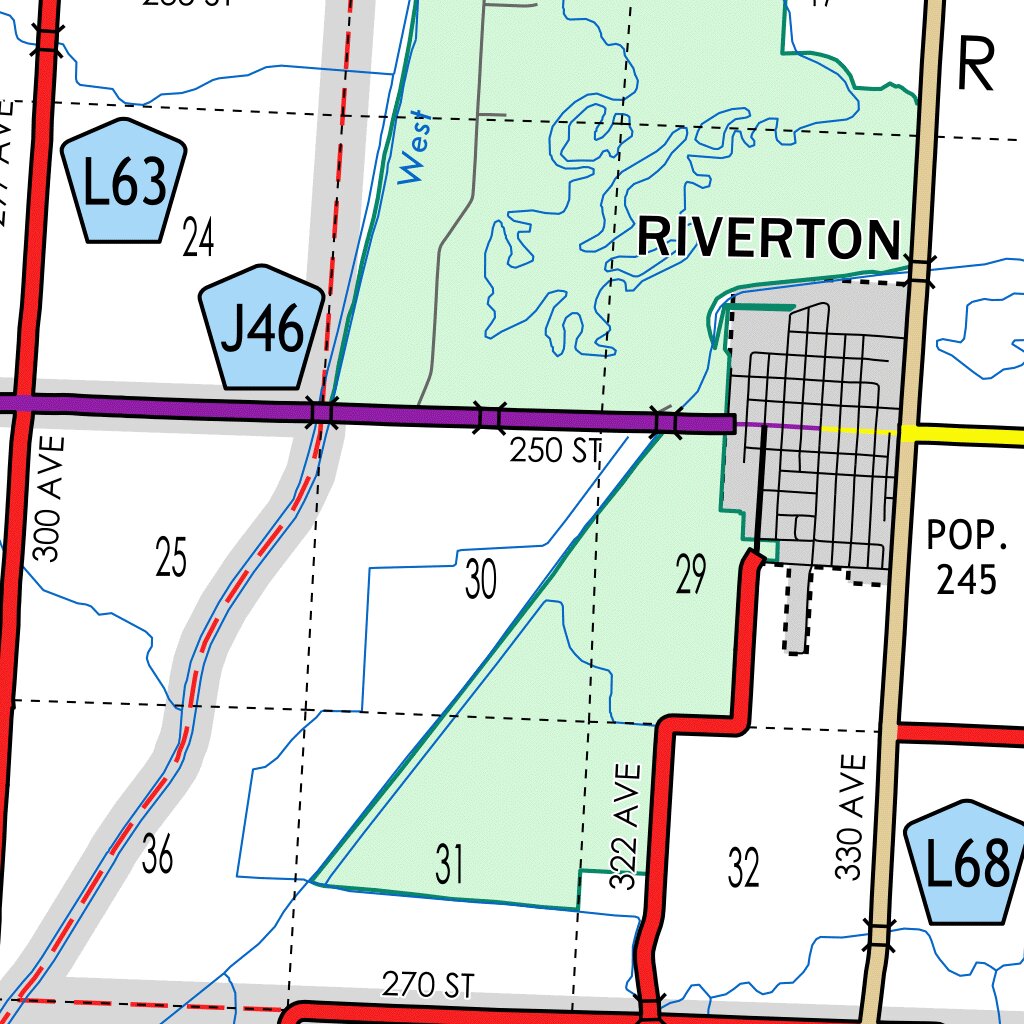 Fremont County, Iowa Map by Iowa Department of Transportation | Avenza Maps