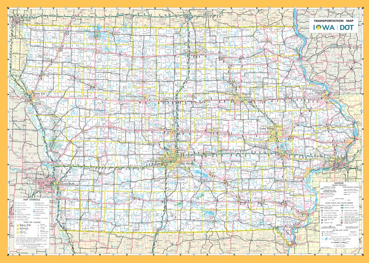 Iowa Transportation Map by Iowa Department of Transportation | Avenza Maps
