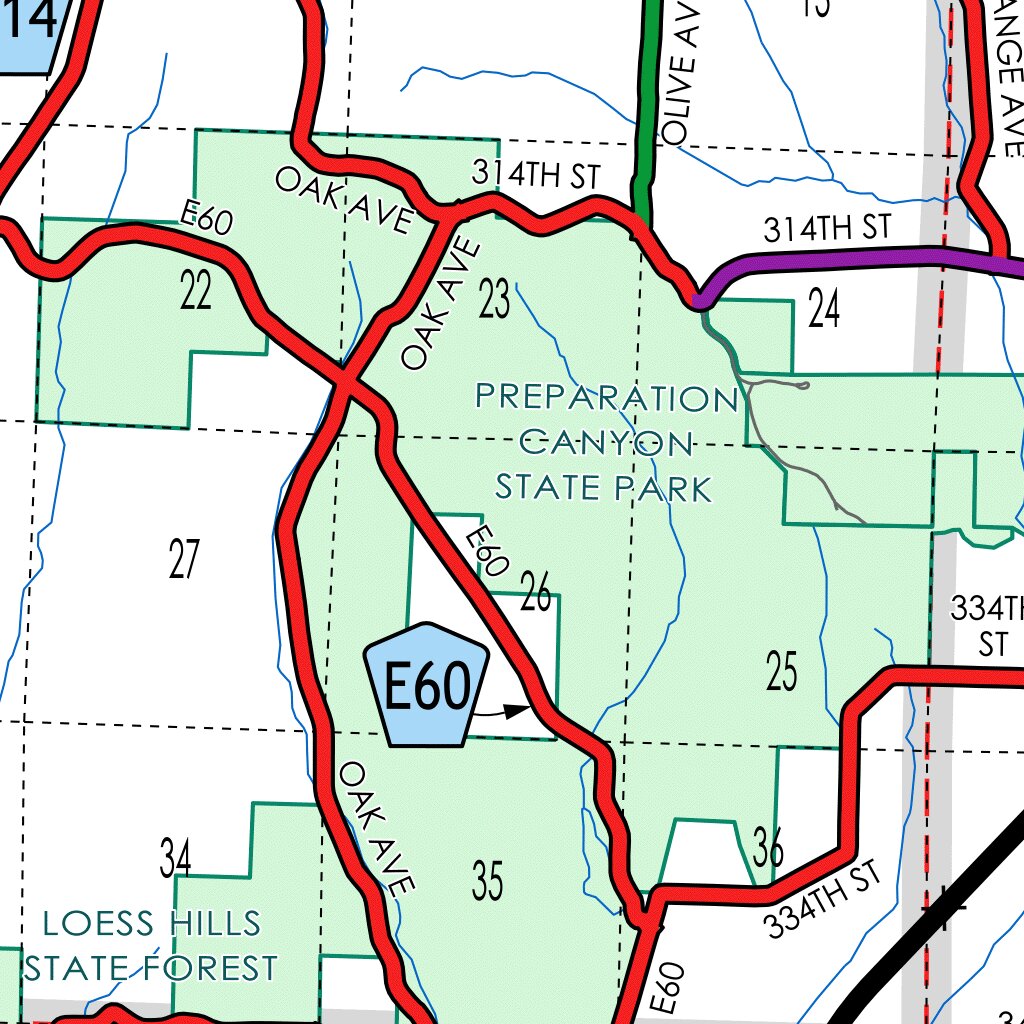 Monona County, Iowa Map by Iowa Department of Transportation | Avenza Maps
