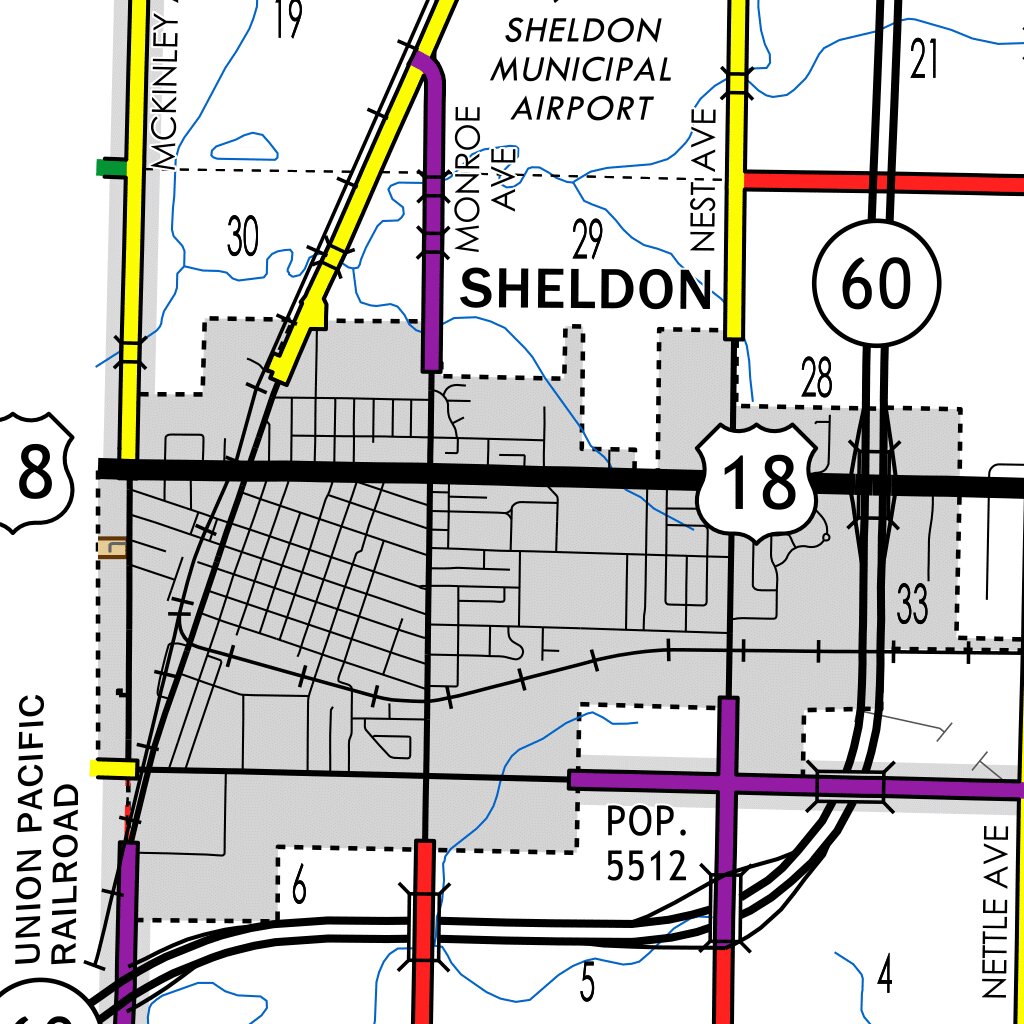 Obrien County, Iowa Map by Iowa Department of Transportation | Avenza Maps