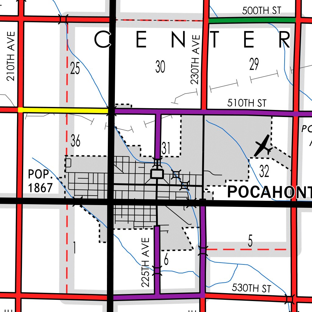 Pocahontas County, Iowa Map by Iowa Department of Transportation ...