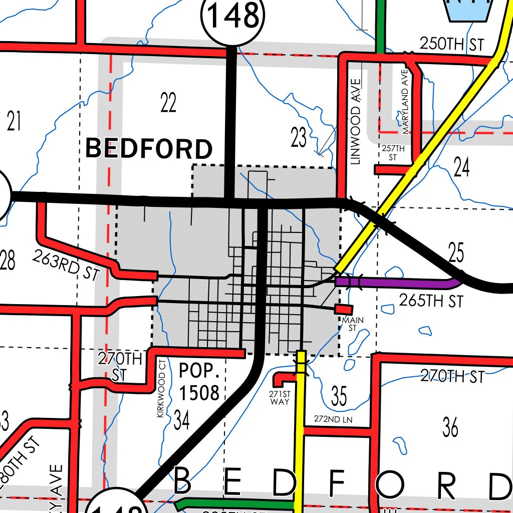 Taylor County, Iowa Map by Iowa Department of Transportation | Avenza Maps