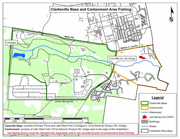 Clarksville Base and Cantonment Area Fishing Map by iSportsman | Avenza ...