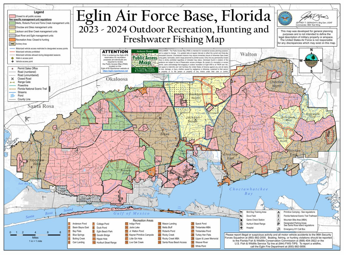 Eglin AFB Outdoor Recreation Map by iSportsman | Avenza Maps