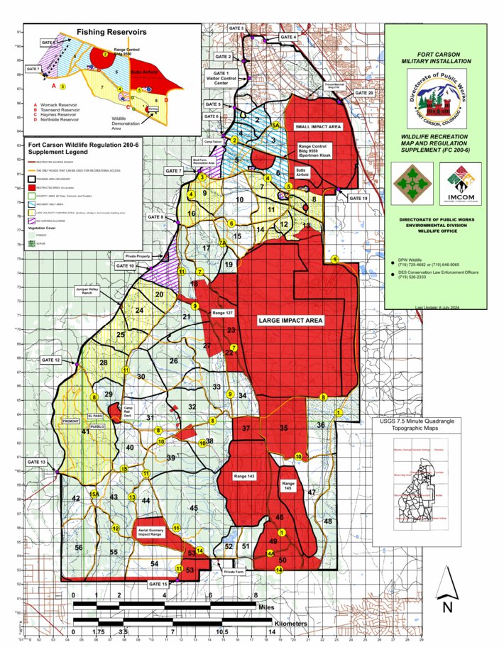 Fort Carson Recreation Map by iSportsman | Avenza Maps
