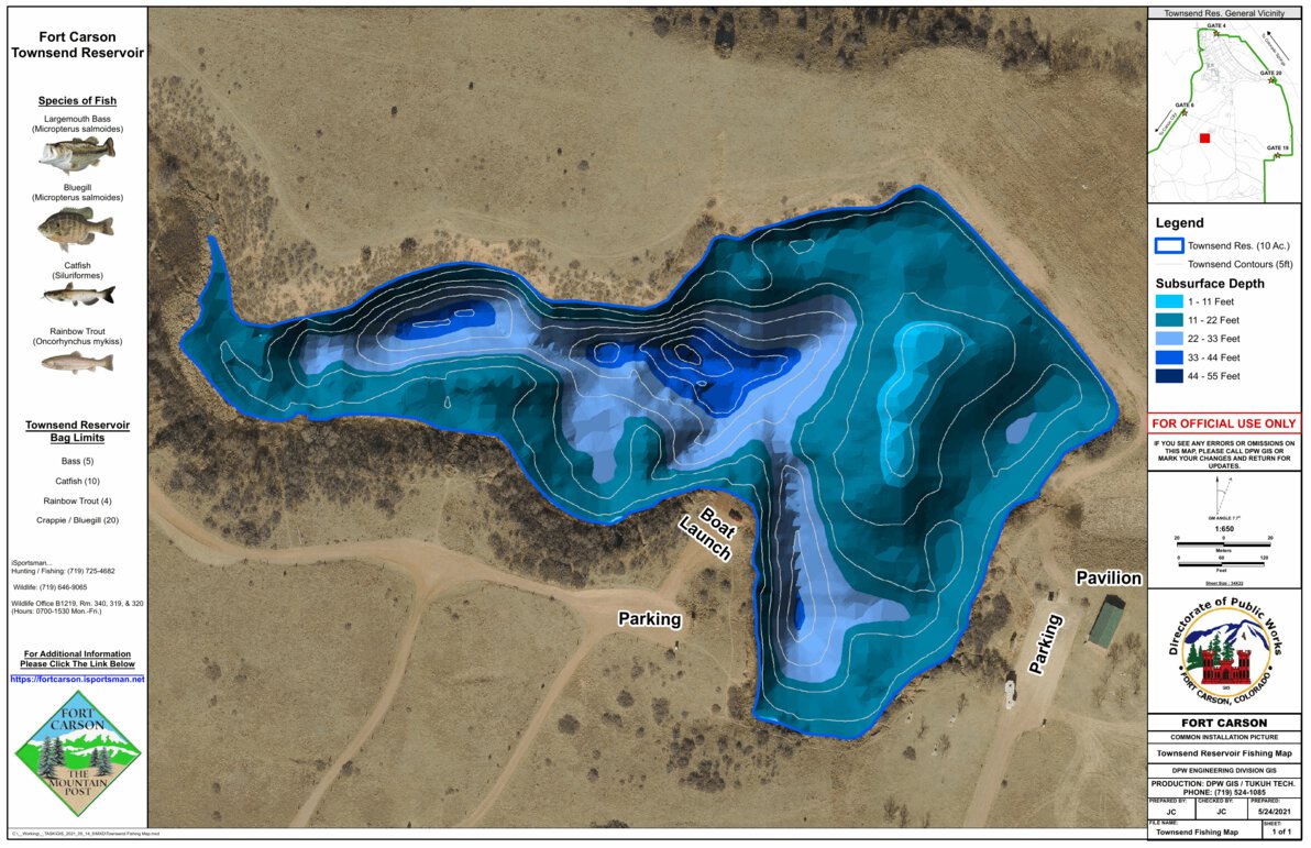 Fort Carson Townsend Reservoir Map by iSportsman | Avenza Maps