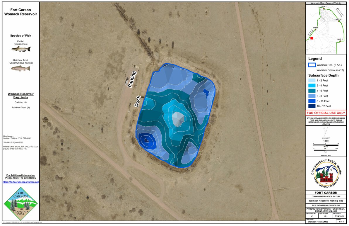 Fort Carson Womack Reservoir Map by iSportsman | Avenza Maps