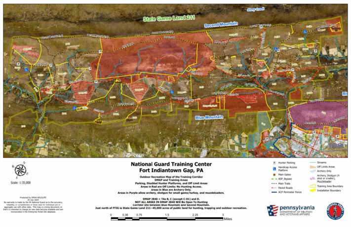 Fort Indiantown Gap Outdoor Recreation Main Map by iSportsman | Avenza Maps