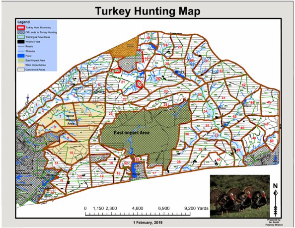 Fort Jackson Turkey Hunting Map by iSportsman | Avenza Maps