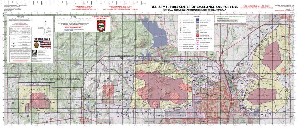 Fort Sill Natural Resources Sportsmen Services Recreation Map by ...