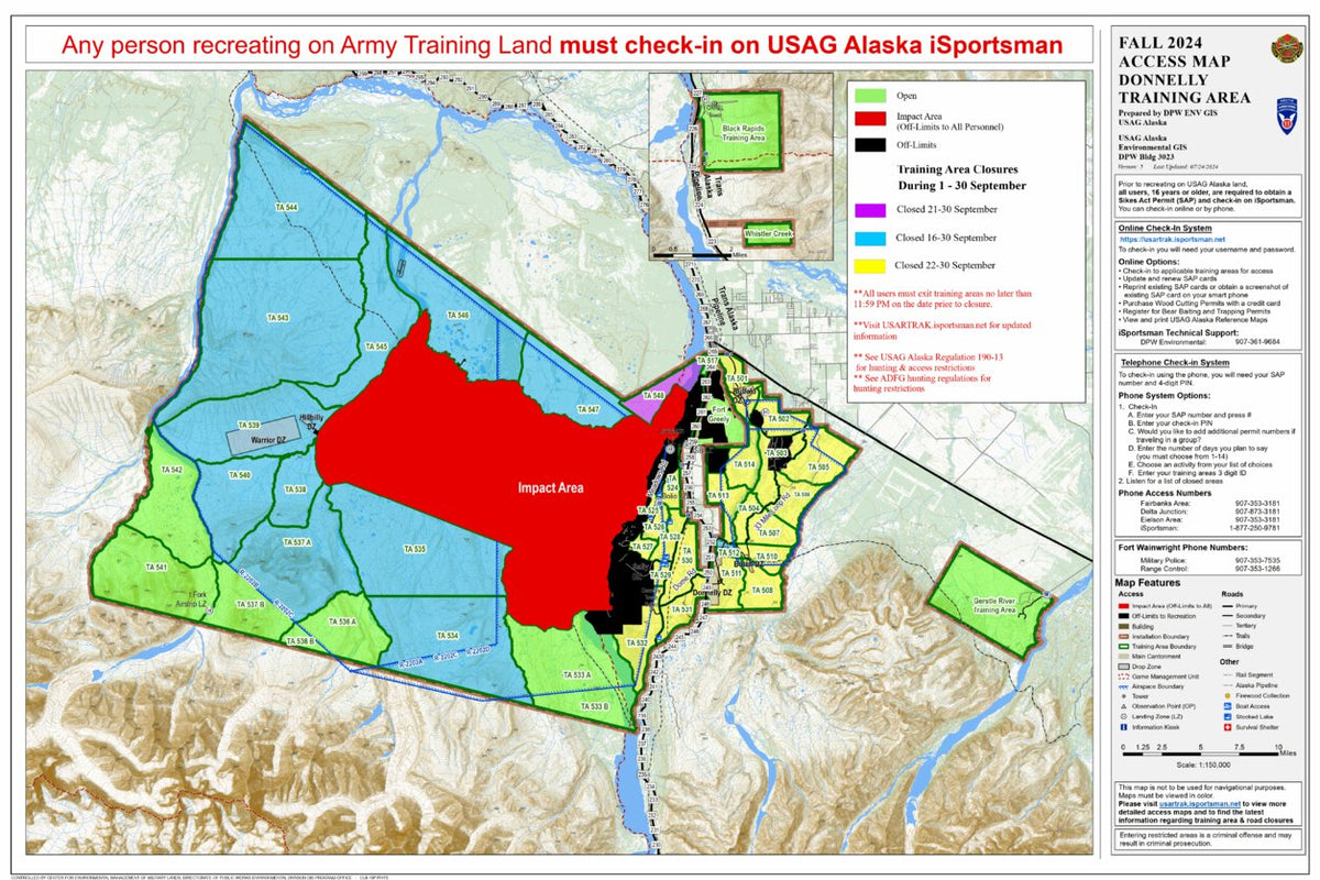 Fort Wainwright Donnelly Training Area Fall 2024 Hunting Map by ...