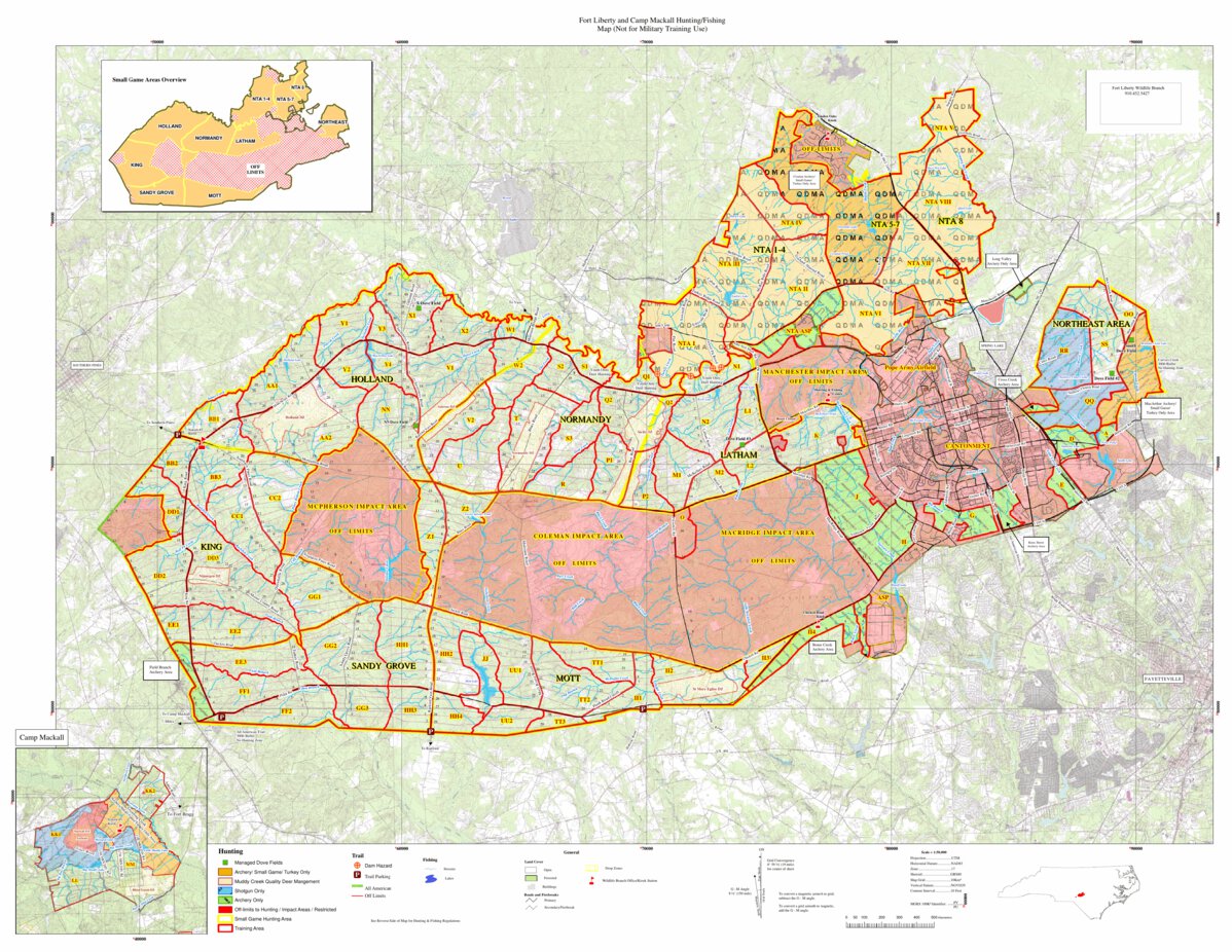Fort Liberty Hunting & Fishing Map by iSportsman | Avenza Maps