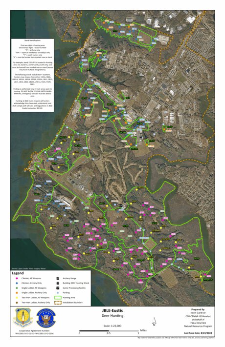 JBLE Fort Eustis Deer Hunting Map by iSportsman | Avenza Maps