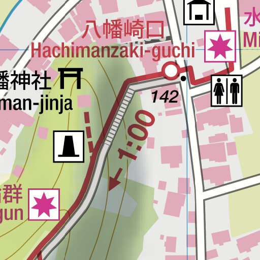 Shiro-yama 城山 Hiking Map (Tohoku, Japan) 1:5000 by Japanwilds.org ...