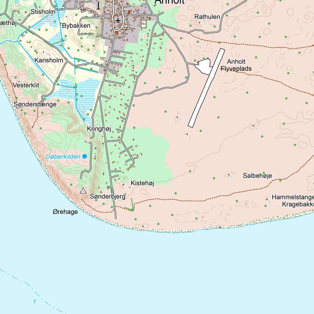 Anholt 1 (1:25,000 scale) Map by Kortforsyningen | Avenza Maps