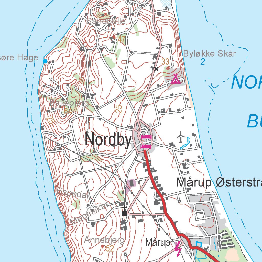Beder (1:100,000 scale) Map by Kortforsyningen | Avenza Maps